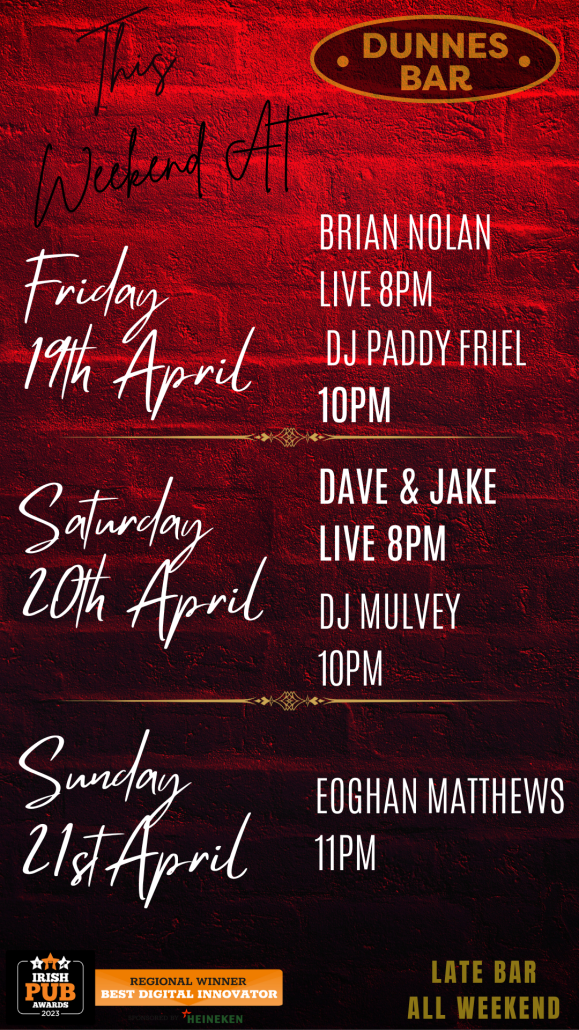 What's On - Dunnes Bar and Live Music & Sports Venue - Carrick-on ...
